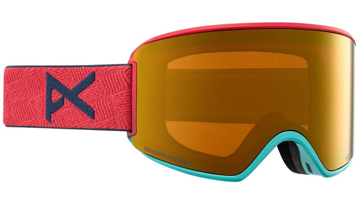 Anon WM3 Goggles & MFI Face Mask & Spare Lens Low Bridge Fit 2024 Coral ...